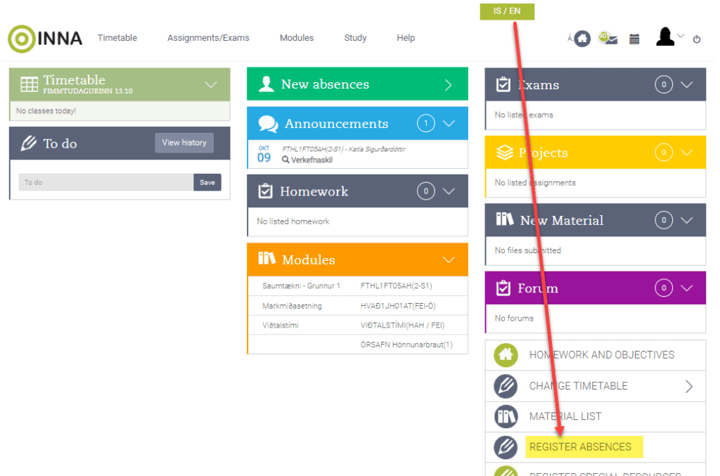 How to register sick leave | Tækniskólinn
